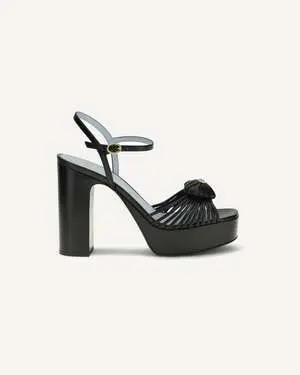 Valentino Garavani Royal Platform Sandals With Heart Detail - Black