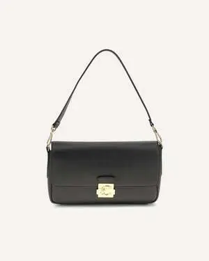 COCCINELLE C-me Lock Medium Shoulder Bag In Grained Leather
