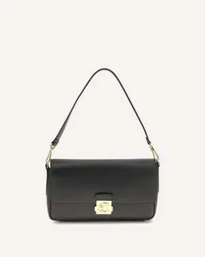 COCCINELLE C-me Lock Medium Shoulder Bag In Grained Leather