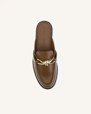 Bottega Veneta Astaire Leather Loafers With Knot Detail - Brown