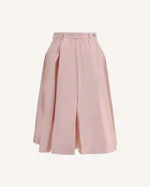 Prada Long Pleated Silk Skirt