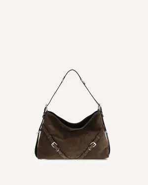 Givenchy Medium Voyou Shoulder Bag In Glossy Leather - Black