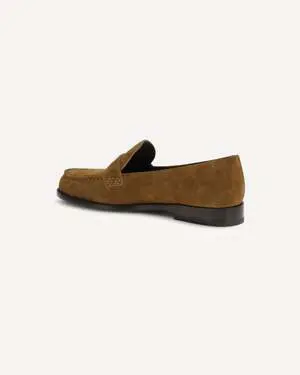 Tory Burch Suede Classic Penny Loafers - Beige