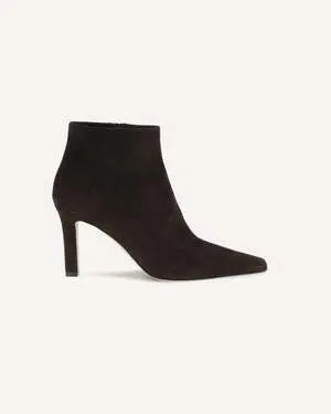 THE ROW Squared Toe Nappa Leather Ankle Boots
