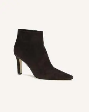 THE ROW Squared Toe Nappa Leather Ankle Boots
