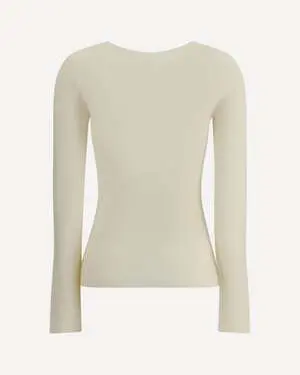 TOTEME Compact Sweater In Stretch Wool Blend - Cream
