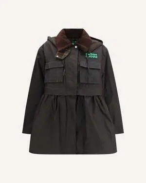 Barbour X Ganni Waxed Peplum Jacket