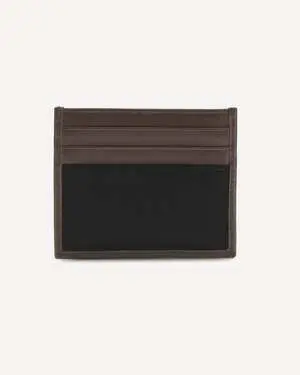 Prada Leather And Fabric Card Holder