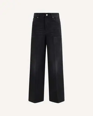 TOTEME Wide-leg Jeans With Pressed Crease - Black