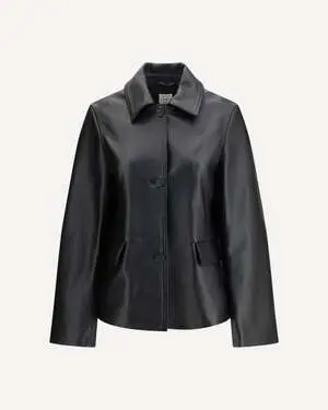 TOTEME Grained Leather Button-front Jacket