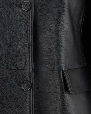 TOTEME Grained Leather Button-front Jacket