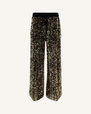 ELLA Velvet Palazzo Pants With All-over Sequins