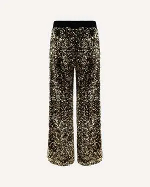 ELLA Velvet Palazzo Pants With All-over Sequins