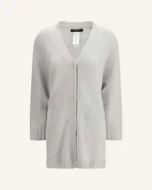 Fabiana Filippi Cardigan In Fine Knit With A V-neckline - Grey