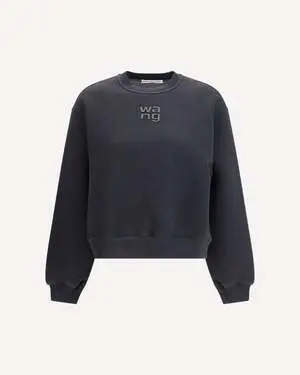 Alexander Wang Crystal Hotfix Logo Sweatshirt