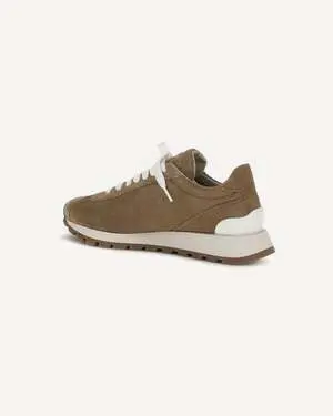 Brunello Cucinelli Suede Lace-up Sneakers With Embellishment