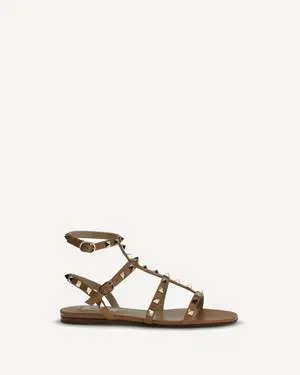 Valentino Garavani Rockstud Leather Sandals - Beige