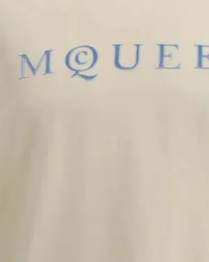 Alexander McQueen Cotton T-shirt With Logo - Cream