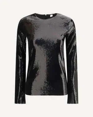 TOTEME Long-sleeved Sequin Top - Black