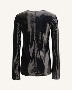 TOTEME Long-sleeved Sequin Top - Black