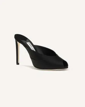 JIMMY CHOO Brigitte Leather Mules - Black