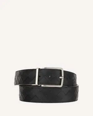 Bottega Veneta Intrecciato Leather Belt - Black
