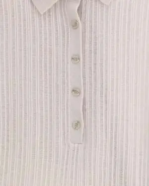 ALLUDE Polo-neck Short-sleeve Sweater