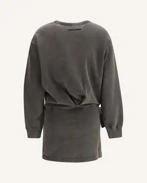 MARANT ETOILE Marant Étoile Zae Fleece Dress With Asymmetric Hem - Grey