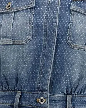 SELF-PORTRAIT Embellished Denim Bodysuit