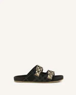 Burberry Check Embossed Suede Urchin Sandals - Multicolour