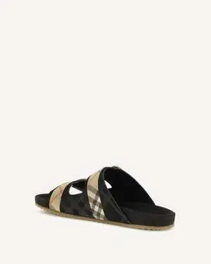 Burberry Check Embossed Suede Urchin Sandals - Multicolour