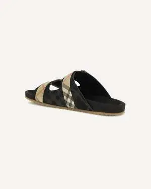 Burberry Check Embossed Suede Urchin Sandals - Multicolour
