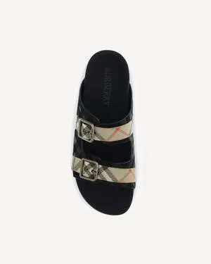 Burberry Check Embossed Suede Urchin Sandals - Multicolour
