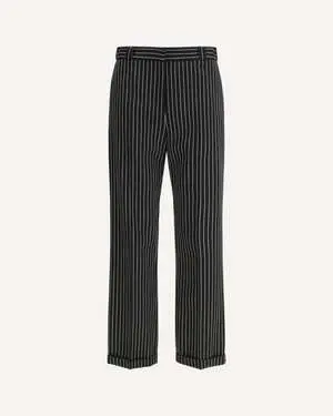 TOM FORD Striped Wool And Cotton Tailored Pants