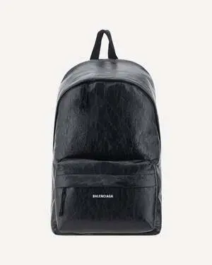 Balenciaga Explorer Leather Backpack - Black