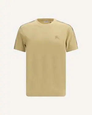 Burberry T-hirt With Check Trim - Beige
