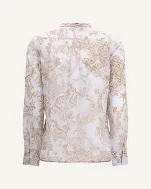 FORTE_FORTE Nontiscordardime" Print Regular-fit Voile Shirt