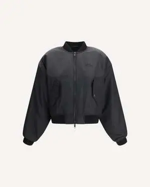 Balenciaga Technical Satinated Polyamide Bomber Jacket - Black