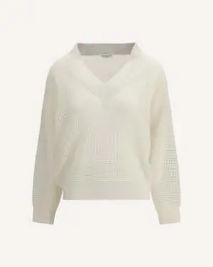 Brunello Cucinelli Cashmere Net Sweater - Cream