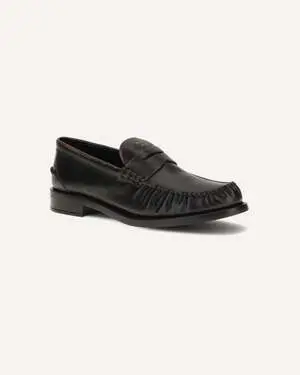 Prada Leather Loafers - Black