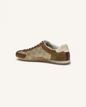 Gucci Gg Canvas And Suede Trim Sneakers - Brown