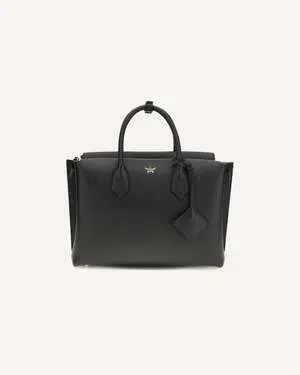 Mcm Milla Handbag In Grained Leather - Black