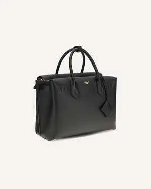 Mcm Milla Handbag In Grained Leather - Black