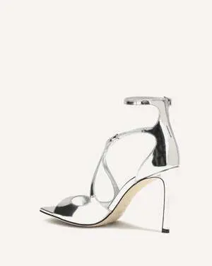 JIMMY CHOO Azia Patent Leather Sandals - Silver
