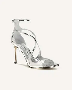 JIMMY CHOO Azia Patent Leather Sandals - Silver