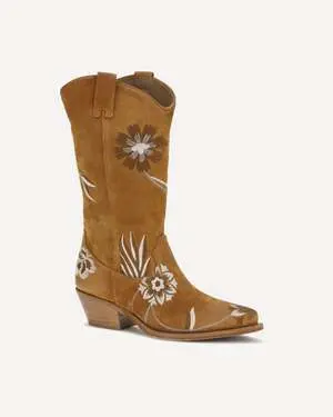 P.a.r.o.s.h Suede Embroidered Texan Boots