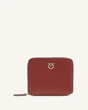 Pinko Leather Zip-around Wallet Bordeaux