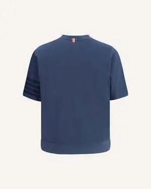 Thom Browne 4-bar Cotton Jersey T-shirt - Blue