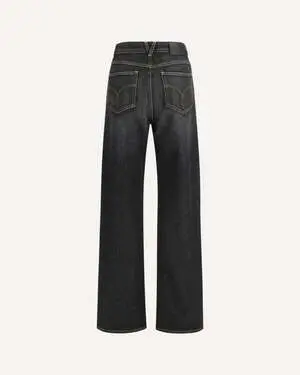 Versace Straight Jeans With Stud Embellishments - Black