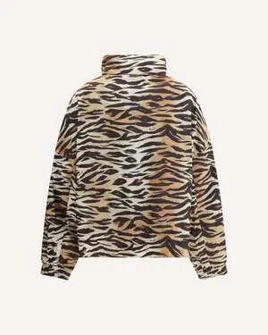 Pinko Animal Print High Collar Zip-up Jacket